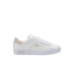 Lacoste - "Powercourt 2.0" Sneaker f&uuml;r Damen, Leder (Wei&szlig;)