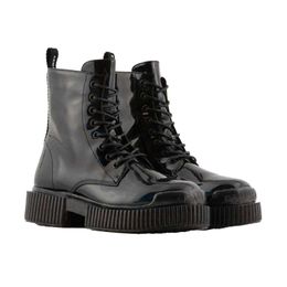 Armani Exchange - Springerstiefel f&uuml;r Damen, flach geformter Absatz (Schwarz)