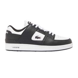 Lacoste - "Court Cage" Sneaker f&uuml;r Herren/Damen Unisex, Leder (Schwarz/Wei&szlig;)