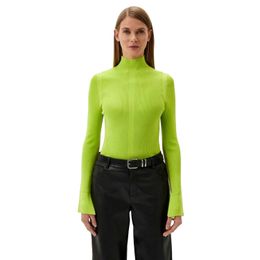 BOSS - "Frescia" Pullover Top f&uuml;r Damen, Viskose, Anliegend, Lang&auml;rmlig (Leuchtend Gelb)