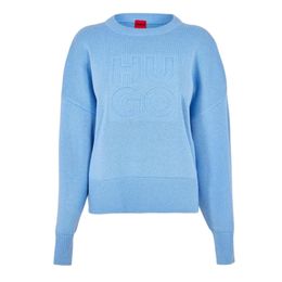 Hugo - Pullover Top f&uuml;r Damen, &Uuml;berschnittene Schulter, leger (Pastellblau)