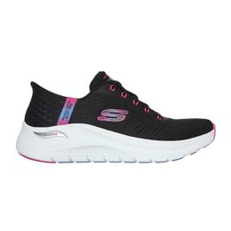 Skechers - "Arch Fit 2.0 - Easy Chic" Sneaker f&uuml;r Damen, Zum Reinschl&uuml;pfen (Schwarz/Leuchtend Pink)