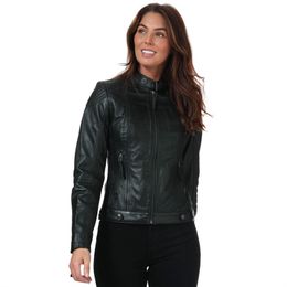 ELLE - Jacke f&uuml;r Damen, Leder (Schwarz)