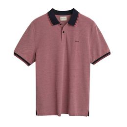 Gant - Poloshirt f&uuml;r Herren, Oxford-Stil, kurz&auml;rmlig (Rot)