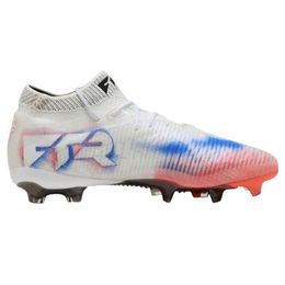Puma - "Future 8 Ultimate" Fu&szlig;ballschuhe mit festem Boden f&uuml;r Herren/Damen Unisex (Wei&szlig;/Schwarz/Rot)
