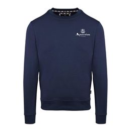 Aquascutum - Sweatshirt f&uuml;r Herren, Rundhalsausschnitt, Lang&auml;rmlig (Marine)