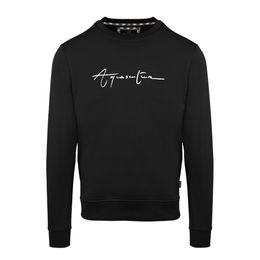 Aquascutum - Sweatshirt f&uuml;r Herren, Rundhalsausschnitt, Regul&auml;r (Schwarz)