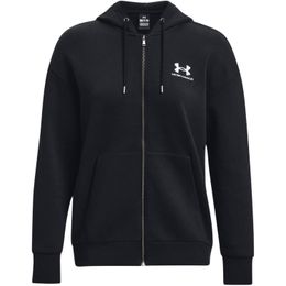 Under Armour - "Essential" Hoodie mit durchgehendem Rei&szlig;verschluss f&uuml;r Damen, Drop-&Auml;rmel (Schwarz)