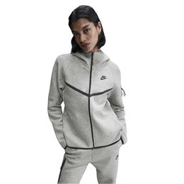 Nike - "Windrunner" Hoodie mit durchgehendem Rei&szlig;verschluss f&uuml;r Damen, Fleece (Grau/Schwarz)