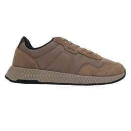BOSS - "Titanium Runn Sdnypa" Sneaker f&uuml;r Herren, Doppeltes Gewebe (Dunkelbeige)