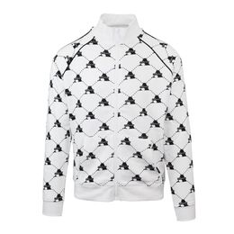 Aquascutum - Trainingsjacke f&uuml;r Herren, Weiter Stehkragen, Raglan&auml;rmel (Wei&szlig;)