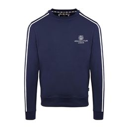 Aquascutum - Sweatshirt f&uuml;r Herren, Rundhalsausschnitt, Lang&auml;rmlig (Marine)
