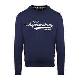 Aquascutum - Sweatshirt f&uuml;r Herren, Rundhalsausschnitt (Marine)