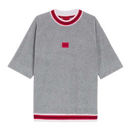 HUGO BOSS - Sweatshirt f&uuml;r Herren, Kontrast-Besatz, leger, kurz&auml;rmlig (Grau)
