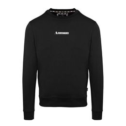 Aquascutum - Sweatshirt f&uuml;r Herren, Gerippter Kragen, Baumwollmischung, Regul&auml;r (Schwarz)