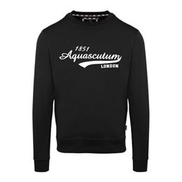 Aquascutum - Sweatshirt f&uuml;r Herren, Rundhalsausschnitt, Regul&auml;r (Schwarz)