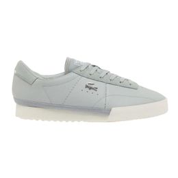 Lacoste - "Aura" Sneaker f&uuml;r Damen, Leder, Gerippte Sohle (Grau/Wei&szlig;)