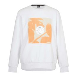 BOSS - "Soleri 88" Sweatshirt f&uuml;r Herren, Rundhalsausschnitt, gerippt (Wei&szlig;)