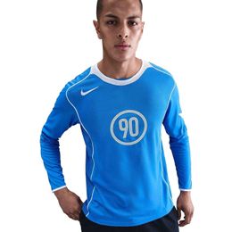 Nike - "Total 90" Trikot f&uuml;r Herren/Damen Unisex, Dri-FIT, Lang&auml;rmlig (Blau/Wei&szlig;)