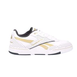 Reebok - "BB 4000 II" Metallic Sneaker f&uuml;r Damen, Leder (Wei&szlig; Gold)