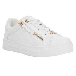 Dune London - "Eisel" Gesteppt Sneaker f&uuml;r Damen, Gesteppt, Seitlicher Rei&szlig;verschluss, flach geformter Absatz (Wei&szlig;)