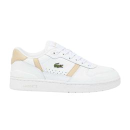 Lacoste - "T-Clip Set" Sneaker f&uuml;r Damen, Leder (Wei&szlig;)