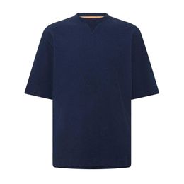 BOSS - T-Shirt f&uuml;r Herren, Rundhalsausschnitt, Waffelstoff, Regul&auml;r (Dunkelblau)
