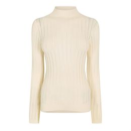 BOSS - Pullover Top f&uuml;r Damen, Stehkragen, Schmal, Lang&auml;rmlig (Wei&szlig;)