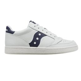 Saucony - "Jazz" Sneaker f&uuml;r Damen, Leder, Cupsohle (Wei&szlig;/Marine)