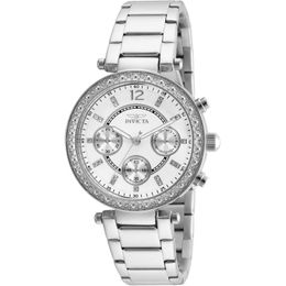 Invicta Angel 21386 Damenuhr - Quarzwerk - Edelstahl mit wei&szlig;em Zifferblatt - 36 mm