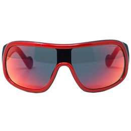 Moncler ML0048 68C 00 Dunkelblaue Sonnenbrille