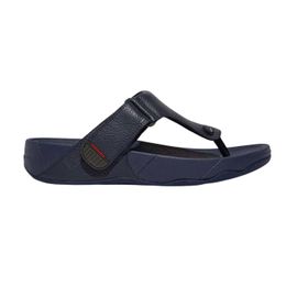 fitflop - Sandalen f&uuml;r Herren, Leder, Zehentrenner, Flach (Marine)
