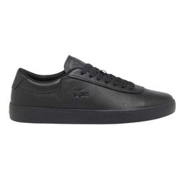 Lacoste - "Baseshot" Sneaker f&uuml;r Herren, Leder, Flach (Schwarz)