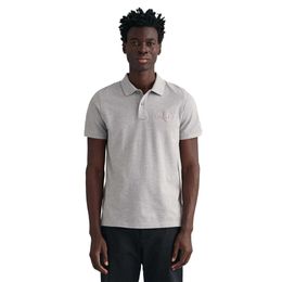 Gant - Poloshirt f&uuml;r Herren, kurz&auml;rmlig (Grau)