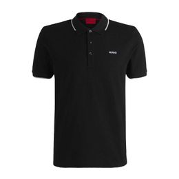 Hugo - Poloshirt f&uuml;r Herren, Baumwolle Piqu&eacute;, kurz&auml;rmlig (Schwarz)
