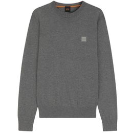 BOSS - "Kanovano" Pullover f&uuml;r Herren, Rundhalsausschnitt (Silbergrau)