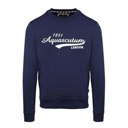 Aquascutum - Sweatshirt f&uuml;r Herren, Rundhalsausschnitt (Marine)