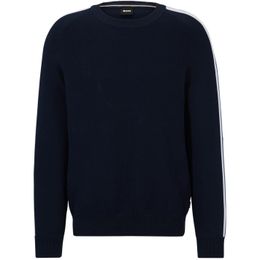 BOSS - Pullover f&uuml;r Herren, Rundhalsausschnitt, Regul&auml;r, Lang&auml;rmlig (Dunkelblau)