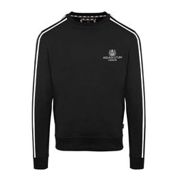 Aquascutum - Sweatshirt f&uuml;r Herren, Gerippter Kragen, Regul&auml;r (Schwarz)