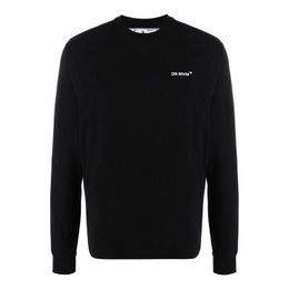Off-White - T-Shirt f&uuml;r Herren, Jersey, Lang&auml;rmlig (Schwarz/Pink)