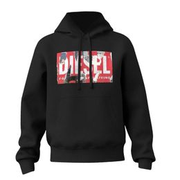 Diesel - Kapuzenpullover f&uuml;r Herren, Lang&auml;rmlig (Schwarz)