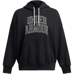Under Armour - "Icon" Kapuzenpullover f&uuml;r Damen, &Uuml;berschnittene Schulter, &Uuml;bergro&szlig; (Schwarz)