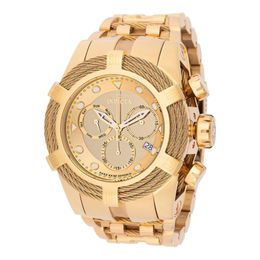 Invicta Bolt 48604 Herrenuhr - Quarzwerk - Edelstahl mit goldenem Zifferblatt - 53 mm