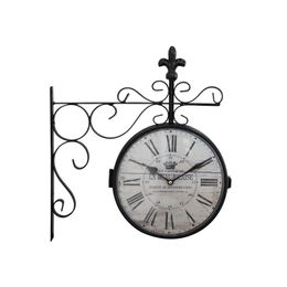 Chic Antique Doppelte Wanduhr H41 x L36 x B8 cm, schwarz skandinavische Deko Online Shop