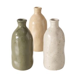 Boltze Vase Mylana, 3er Set Beige, Gr&uuml;n, Cremewei&szlig; skandinavische Deko Online Shop