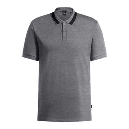 BOSS - Poloshirt f&uuml;r Herren, Meliert, Regul&auml;r (Mittelgrau)