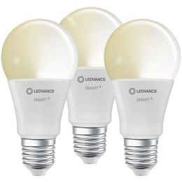 LEDVANCE LED-Leuchtmittelset 'SMART Wifi CLA' dimmbar Standardform matt E27 9 W 806 lm warmwei&szlig; 3 St&uuml;ck