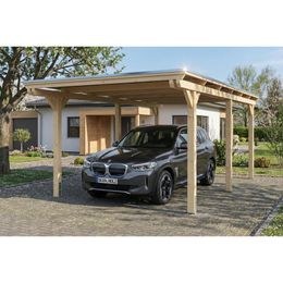 Skan Holz Einzelcarport 'Emsland' naturfarben 340 x 604 cm mit EPDM-Dach