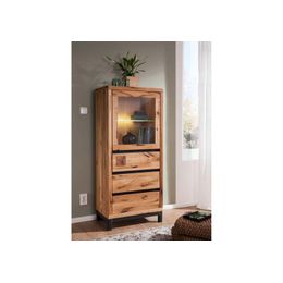 Vitrine Wildeiche 65x40x148 natur ge&ouml;lt VILLANDERS #103