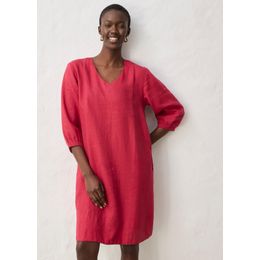 bonprix Kleid aus reinem Leinen 3/4 Arm, rot, Gr.38, Kurzes Leinenkleid mit lockerer Passform und Raglan&auml;rmeln, aus Leinen